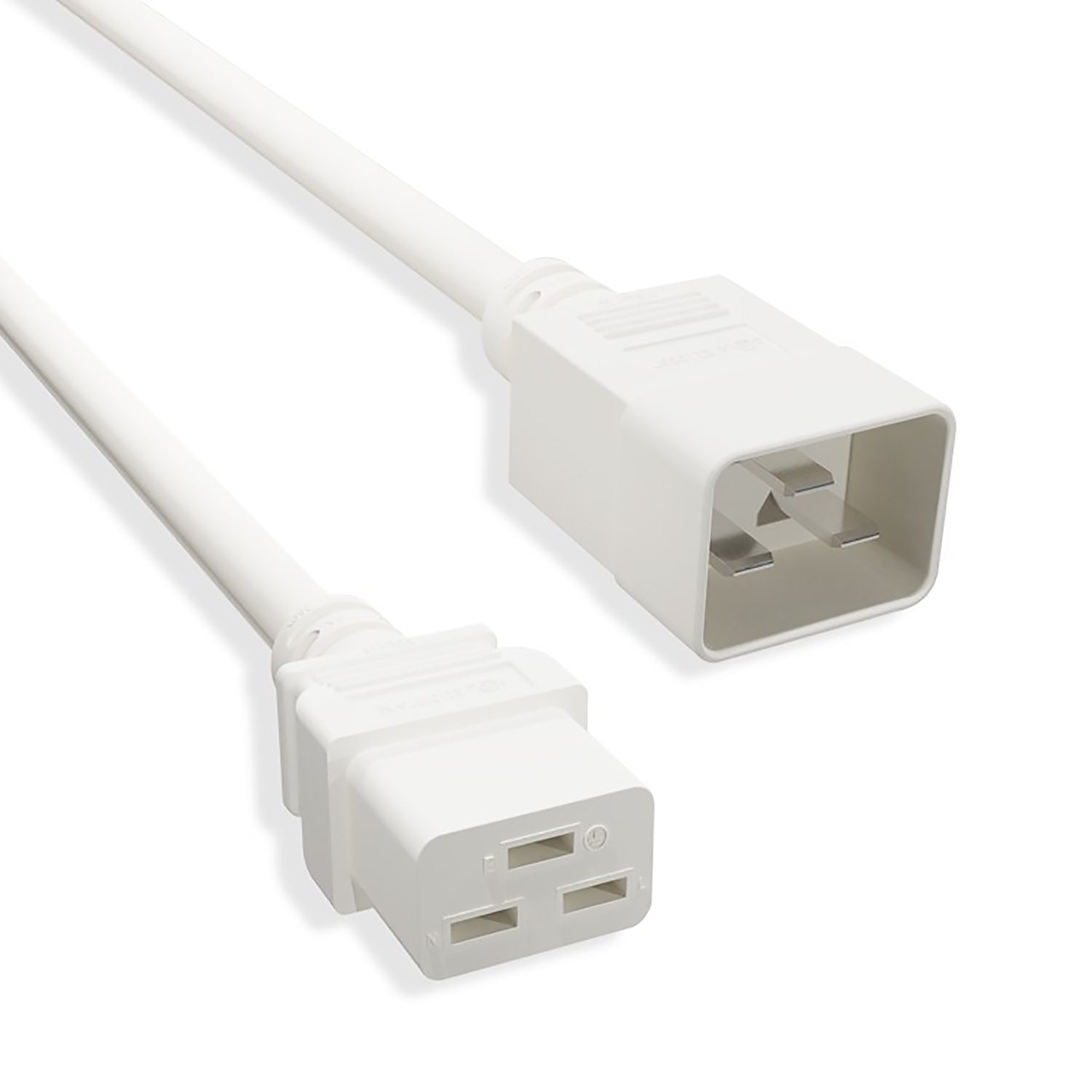 12AWG C20 to C19 Server Power Cord 20A 250V White | Server Power Cord ...