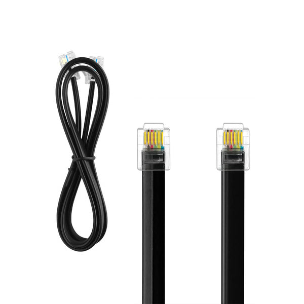 1.5Ft RJ11 (6P4C) Straight Modular Phone Cable Black UL– EAGLEG.COM