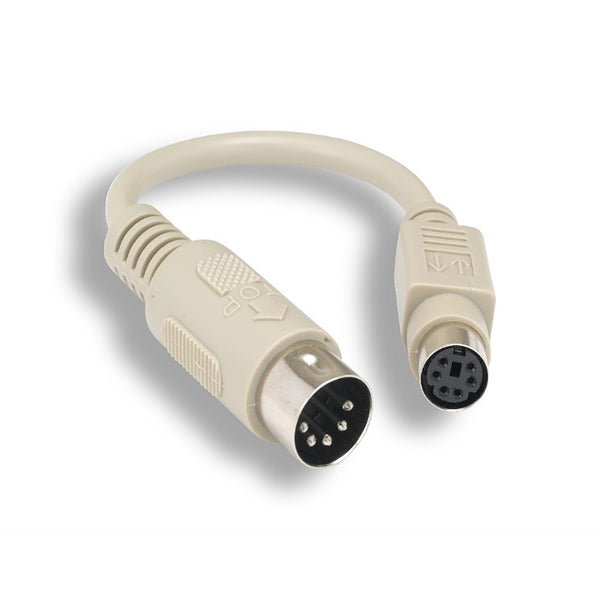 6-Inches DIN5 M to Mini-DIN6 F PS/2 to AT Keyboard Adapter Cable ...