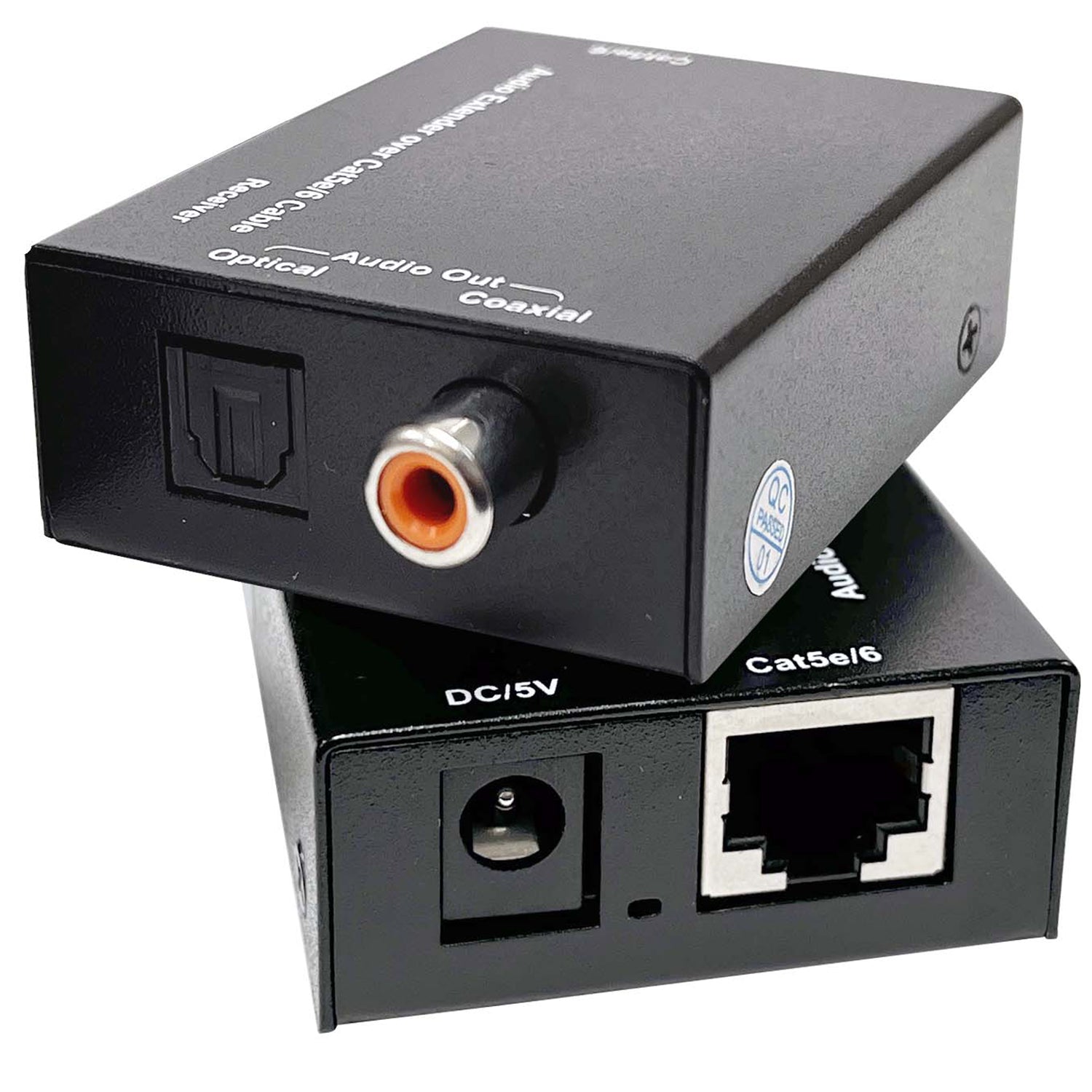 Digital Optical Coaxial SPDIF Audio Extender Over CAT5e/CAT6/CAT6A Eth ...