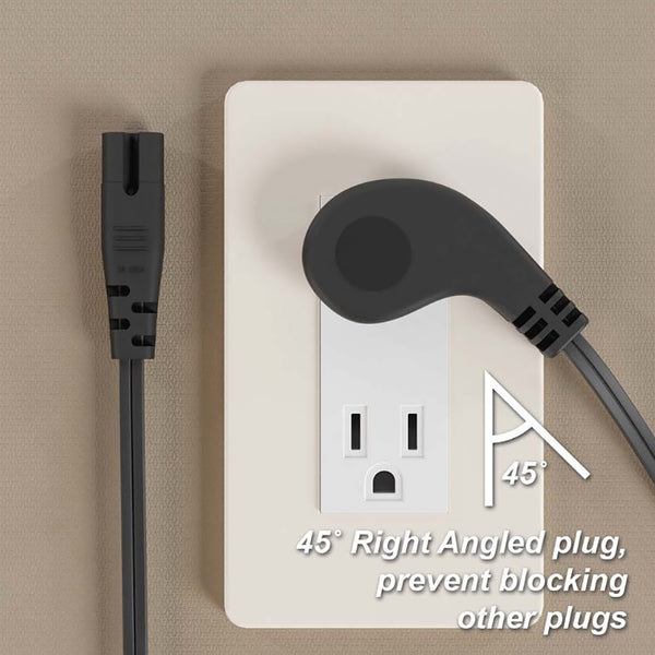 Low Profile Non-Polarized Power Cord NEMA 1-15P to Right Angled C7 ...
