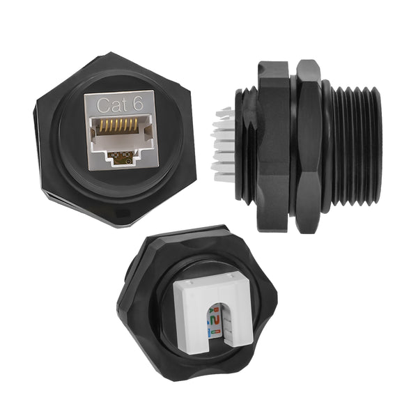 CAT6 RJ45 Shielded Industrial Panel Mount Keystone Jack C6-050– EAGLEG.COM