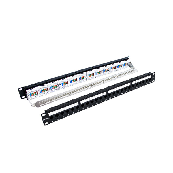 Cat6A 110-Type 24-Port 1U Patch Panel Mountable | Cat6A Patch Panel ...