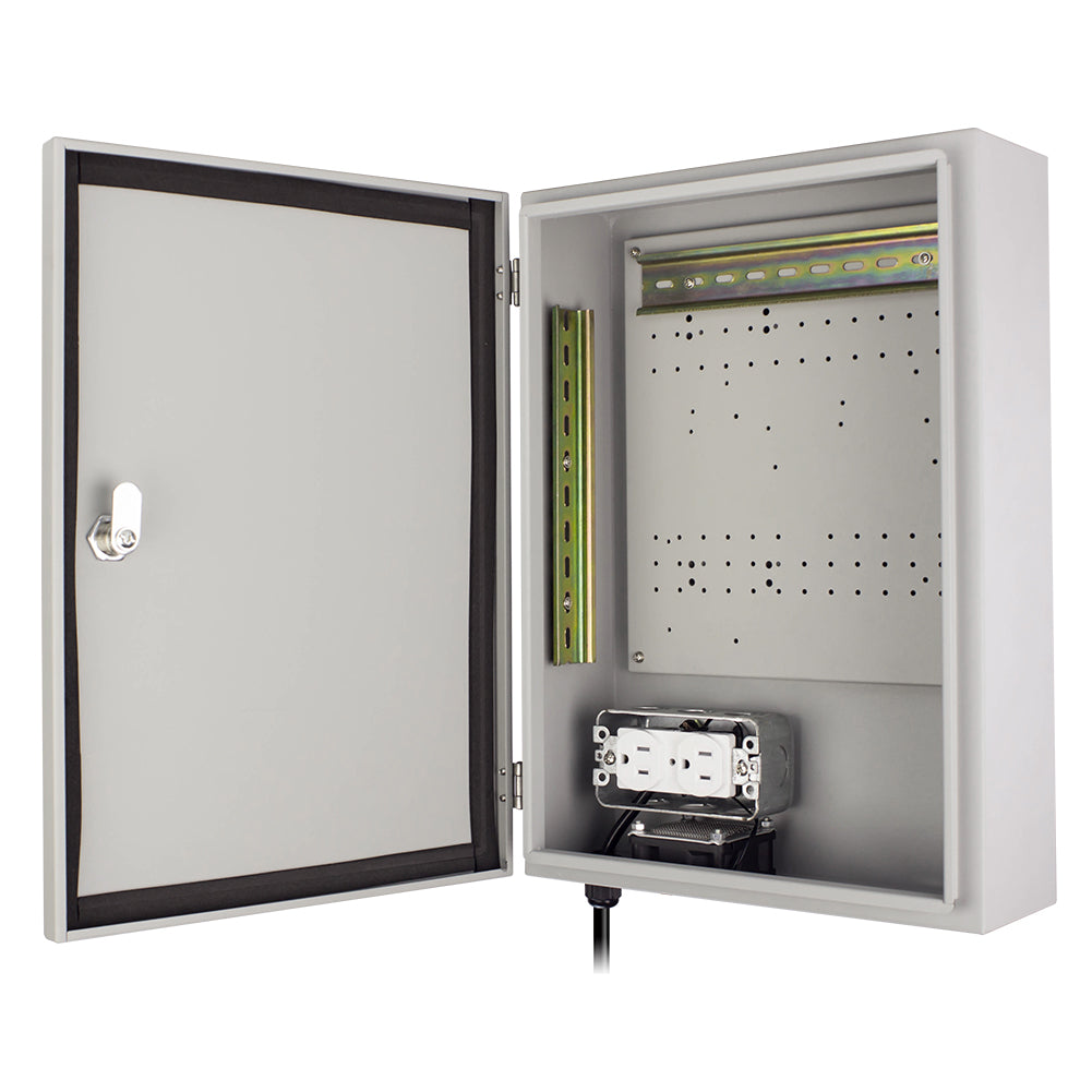 Industrial Waterproof Metal Junction Box Enclosure w/Outlet and Fan DB ...