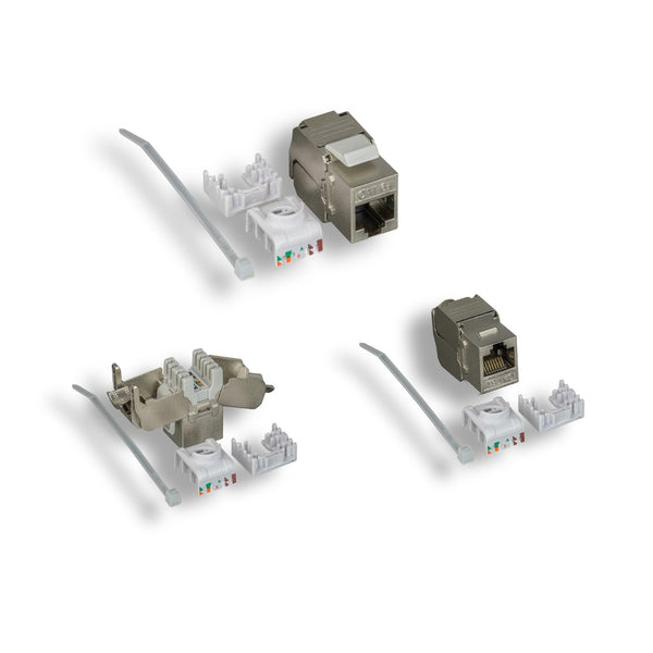 Cat6A UTP 10G Shielded Tool-Less Keystone Jack 50-Micron UL Listed ...