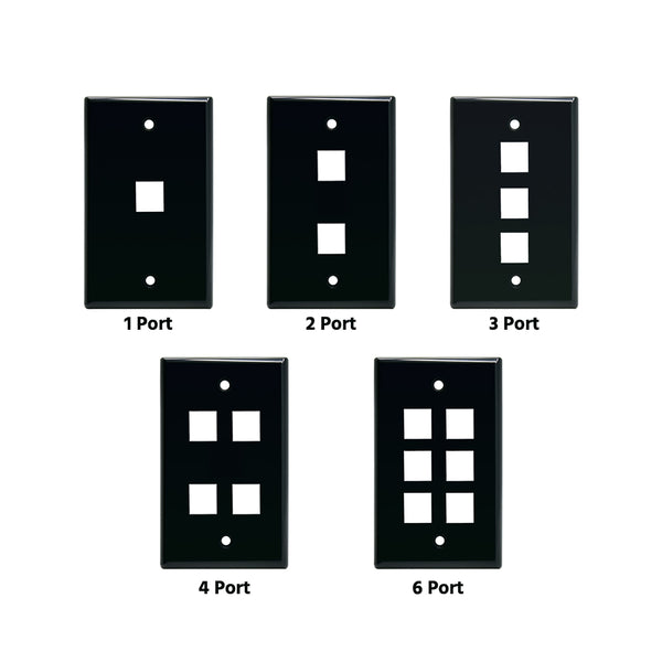Keystone Wall Plate Black Smooth Face | Black Keystone Wall Plate ...