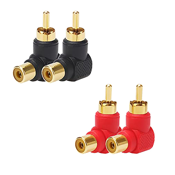 RCA Male to Female Right-Angle Adapter | RCA M-F 90-Degree Adapter ...