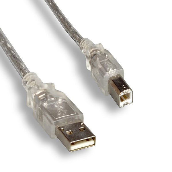 USB 2.0 Printer Cable USB 2.0 A-Male to B-Male Clear | EagleG.com ...