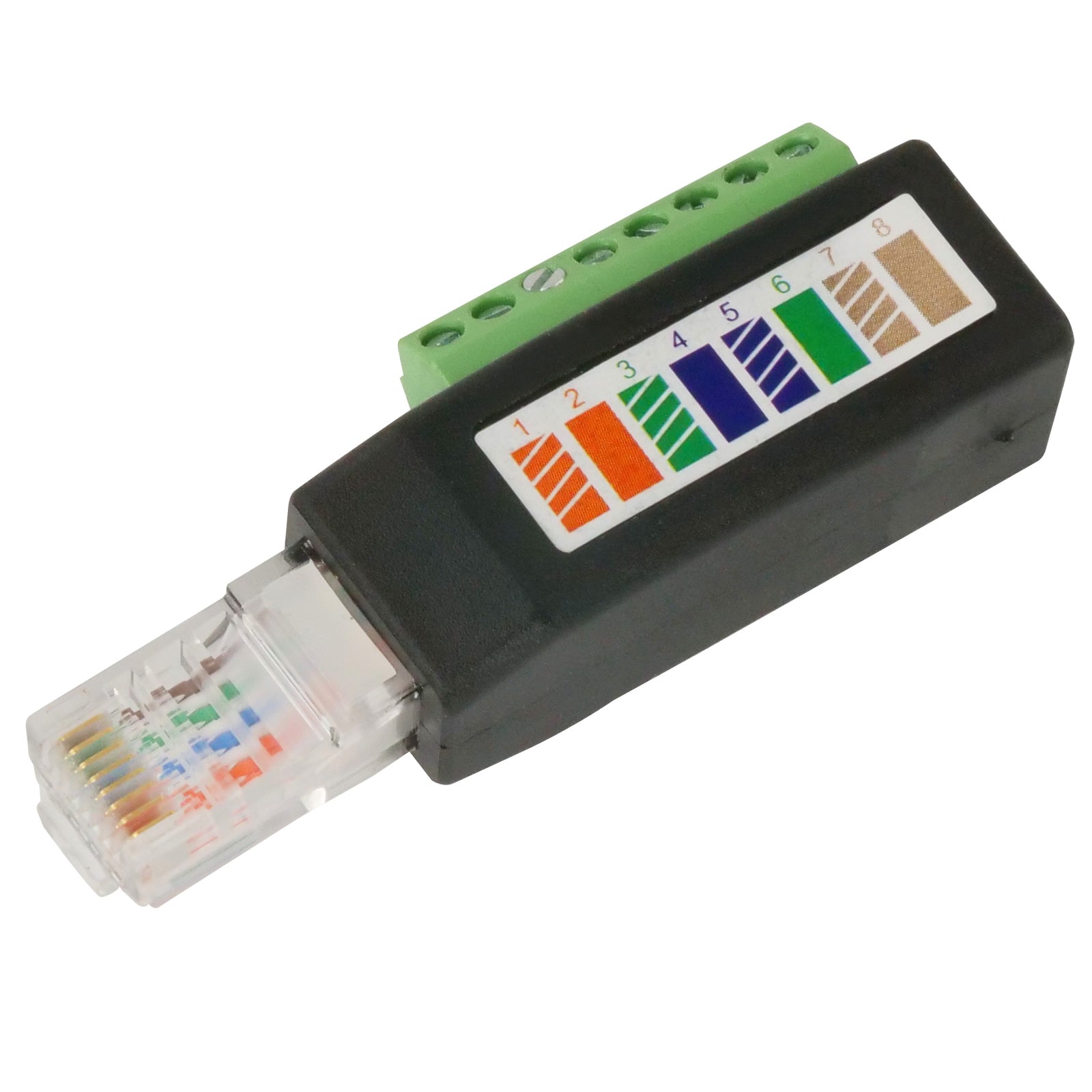 CAT5/CAT6 RJ45 Male Plug to 8-Pin Terminal Block Adapter– EAGLEG.COM