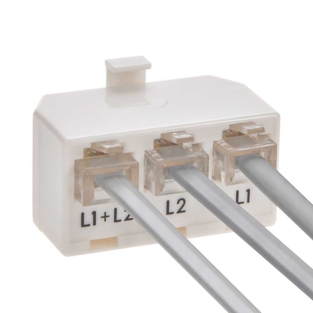 RJ11 6P4C Line Splitter, Line1/Line2/Line1+Line2 Modular T-Adapter ...