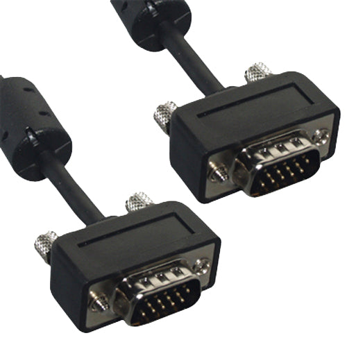 Premium Slim SVGA Monitor Cable w/Ferrite Male to Male Black– EAGLEG.COM