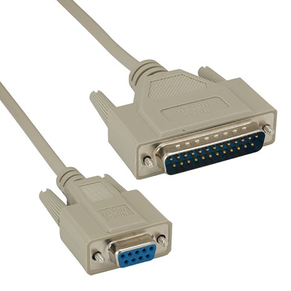 DB25 Male to DB9 Female Serial RS-232 Null Modem Cable | EagleG.com ...