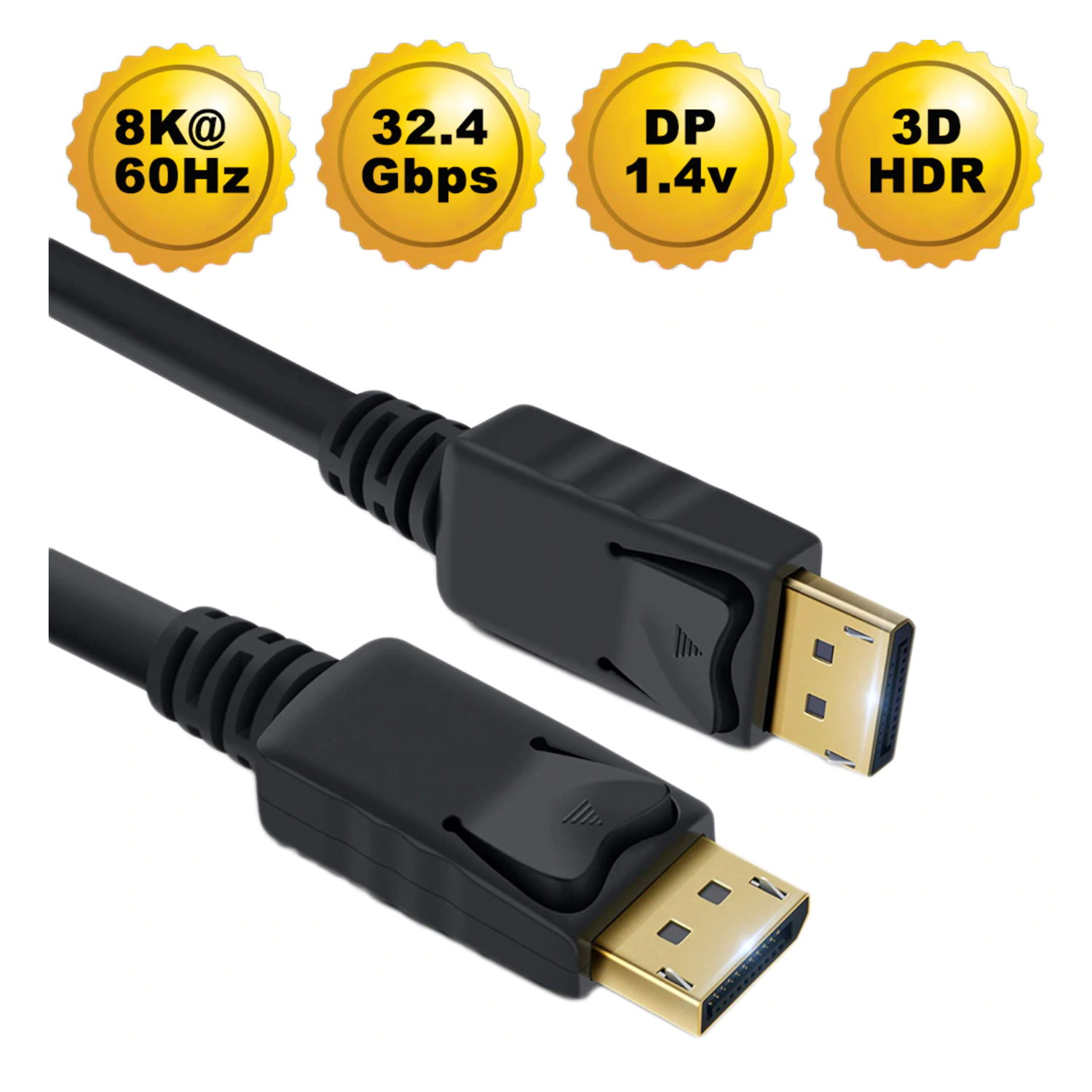 6Ft DisplayPort Cable Male to Male w/Latches v1.4 8K 60Hz | EagleG.com ...