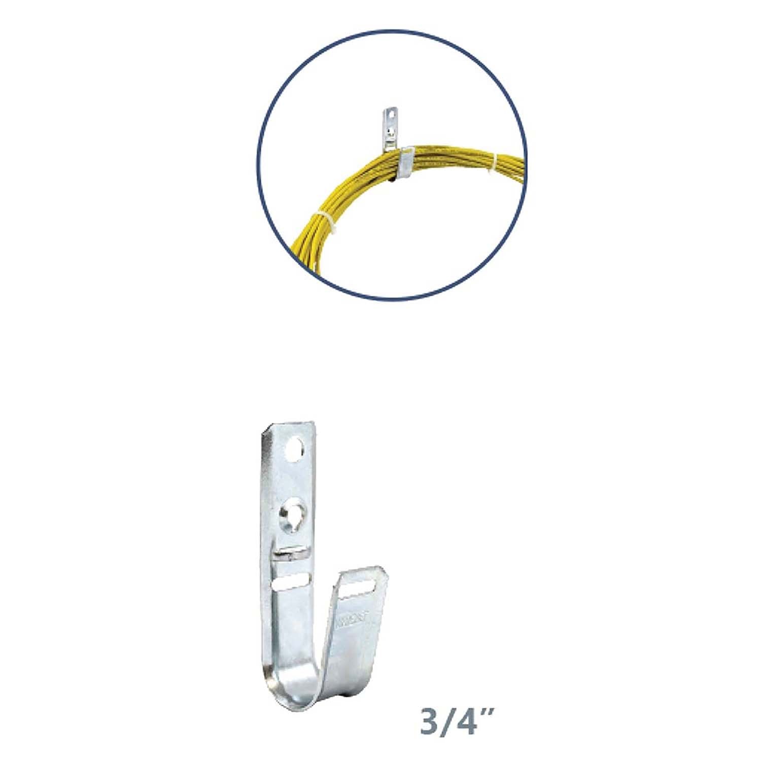 Universal 3/4" Wall Mount J-Hook Cable Support Wire Management System ...