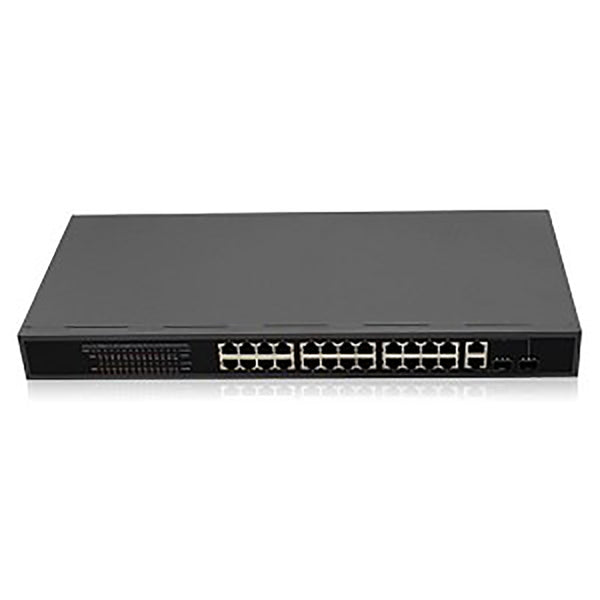 24-Port PoE Switch 10/100 Base-TX with 2 Gigabit Combo Port Uplink ...