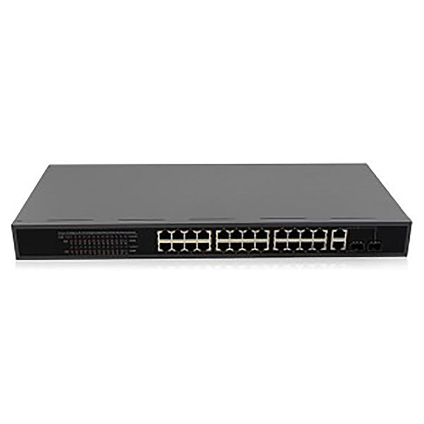 24-Port PoE Switch 10/100 Base-TX with 2 Gigabit Combo Port Uplink ...