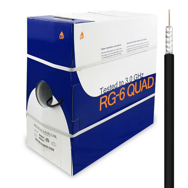1000Ft RG6 CCS Quad Shielded Riser CMR Coaxial Cable– EAGLEG.COM