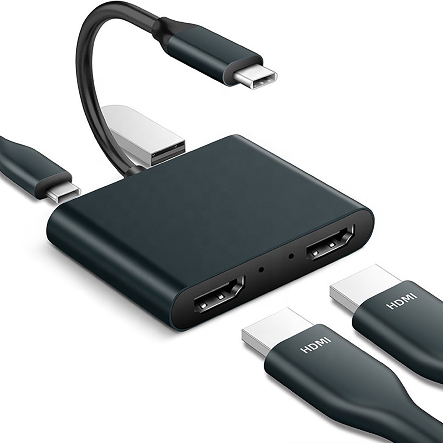 4 in 1 USB C to Dual HDMI Female Adapter 4K 60Hz USB 3.0 Port USB C ...