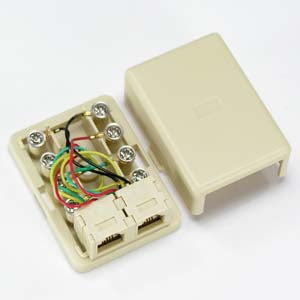 RJ11 Modular Dual Port Surface Mount Jack Ivory– EAGLEG.COM